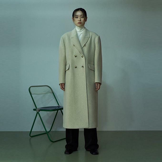 Heavy wool over double coat(oatmeal) - HAGO(하고)