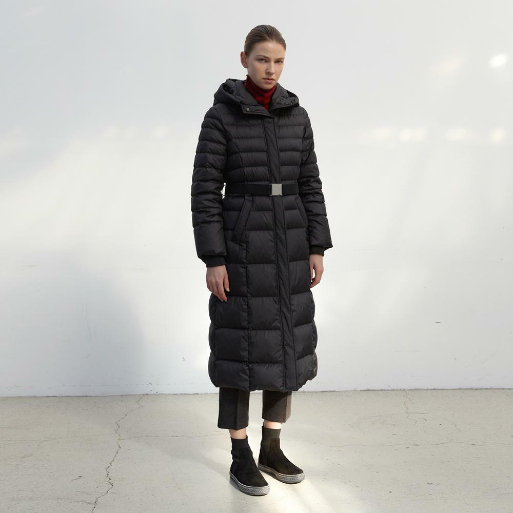 Quilting goose down long padding M1DW757BK - HAGO(하고)