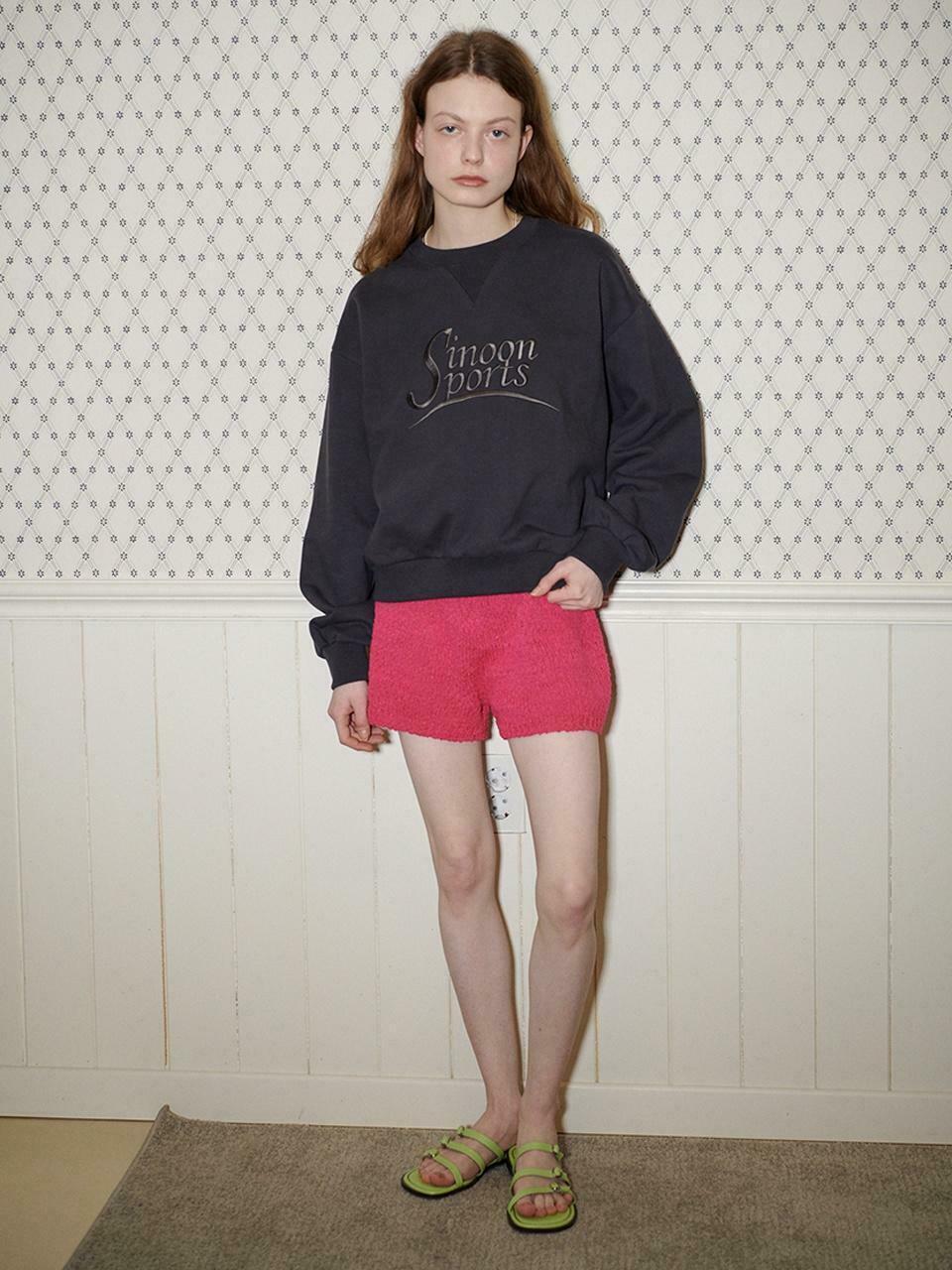 SINOON SPORTS CROP SWEATSHIRT_DEEP GREY - HAGO(하고)