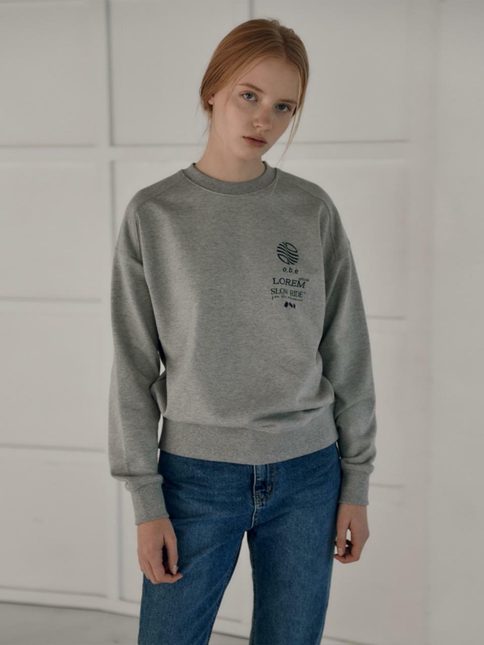 lorem sweat shirts - grey - HAGO(하고)