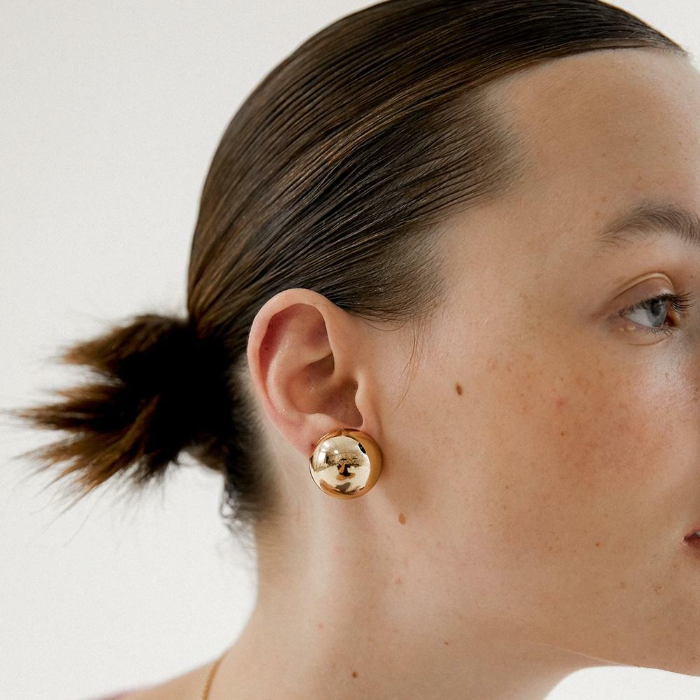 dome earring - gold - 하고