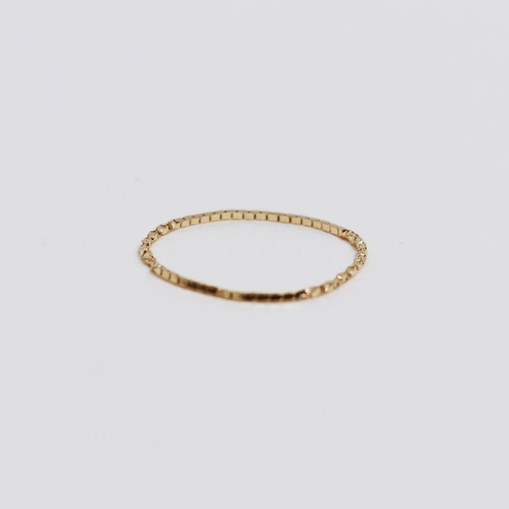 14K gold square chain ring 13-18호 - HAGO(하고)