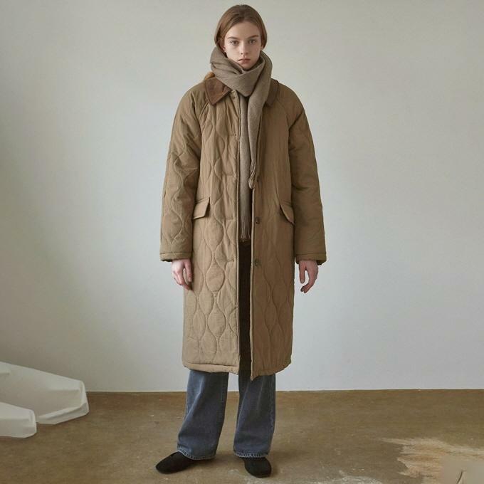 QUILTING LONG PADDING_BROWN - HAGO(하고)