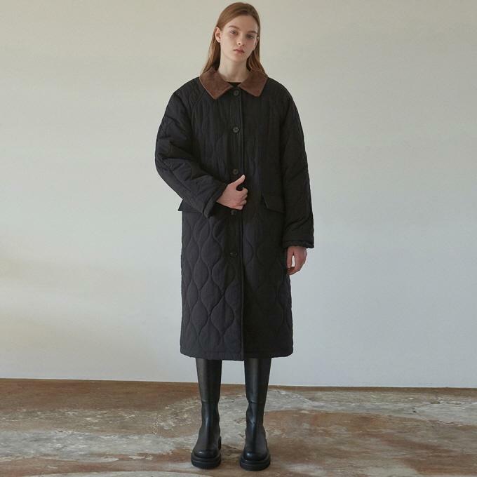QUILTING LONG PADDING_BLACK - HAGO(하고)