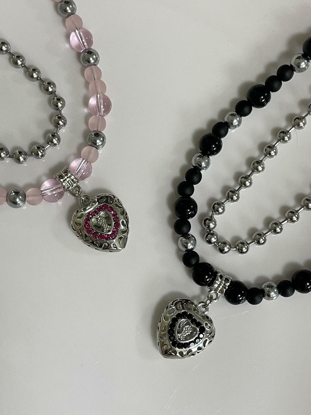 Heart Cubic Chain [surgical steel] 2color - HAGO(하고)