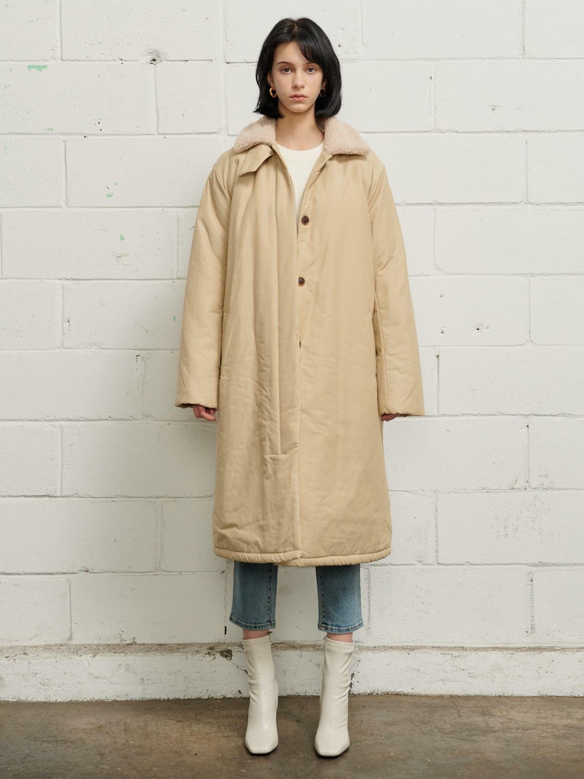 Jamie Long Padding Coat_Beige - HAGO(하고)