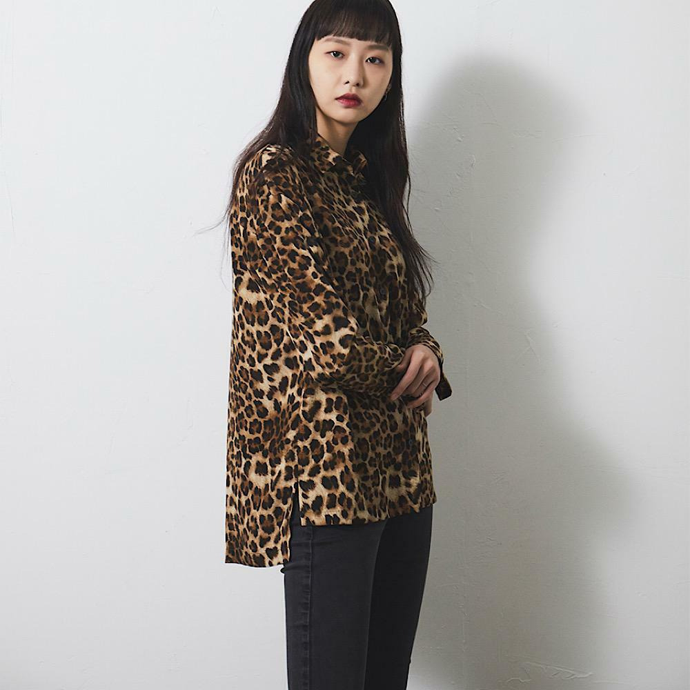 Leopard Boyfriend Shirt - 하고