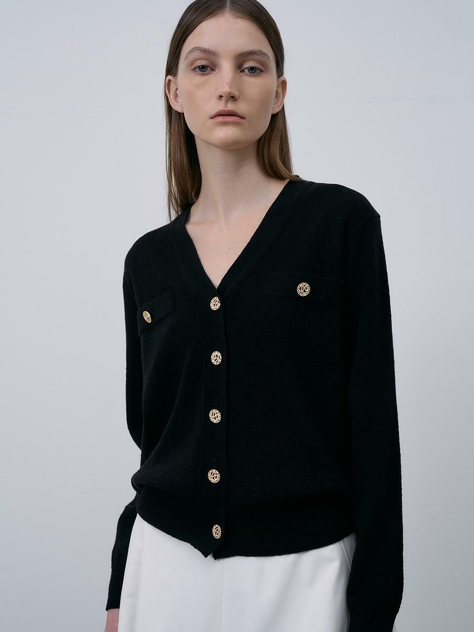 Half milano cardigan-Black - HAGO(하고)