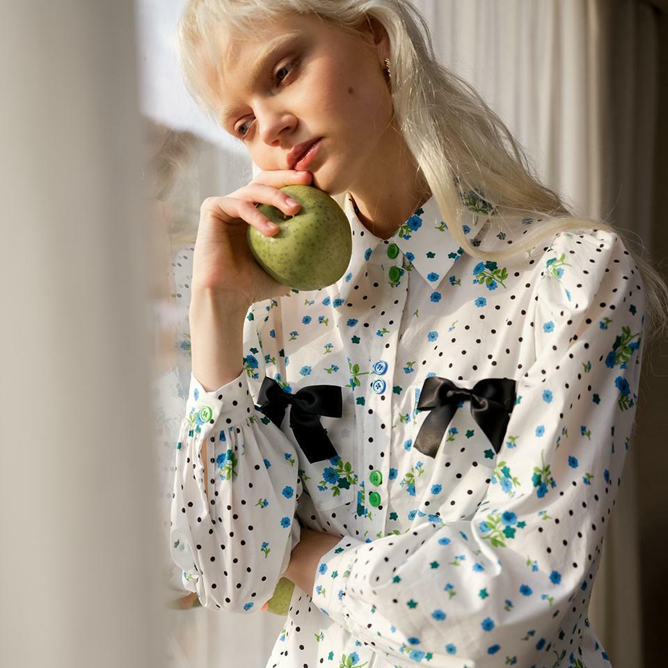 DD ribbon pocket dot shirt - HAGO(하고)