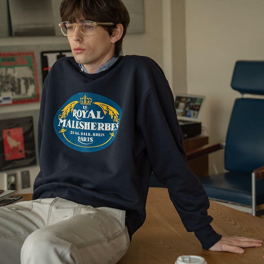 TA-153 ROYAL sweat shirt_Navy - 하고(HAGO)