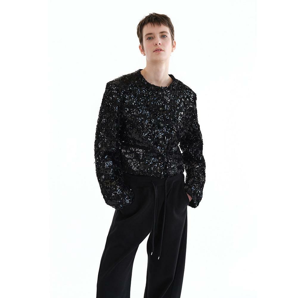 SPANGLE TWEED JACKET - black - HAGO(하고)