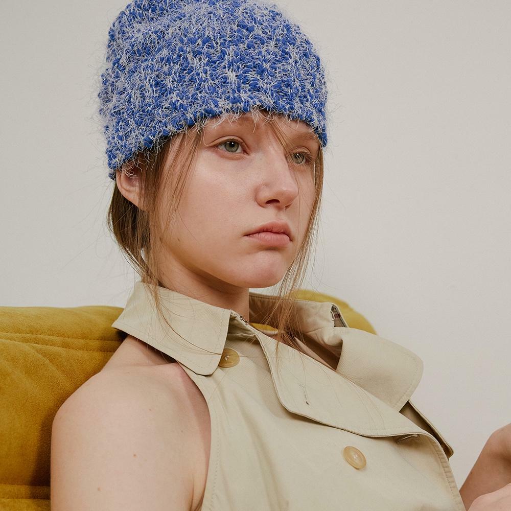 SS POPCORN KNIT HAT_BLUE - HAGO(하고)