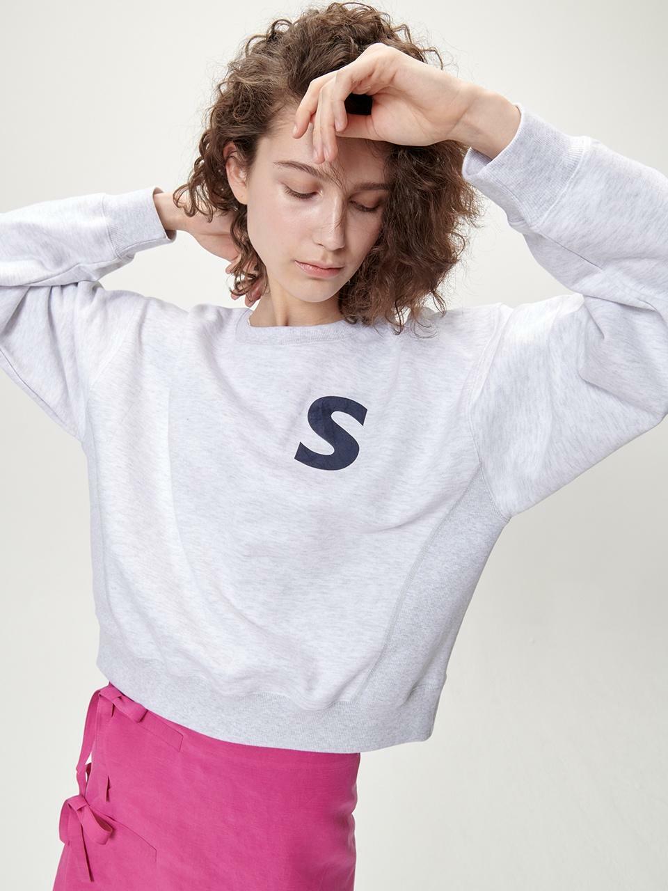 Sakk Sweatshirt light grey With suede logo - 하고