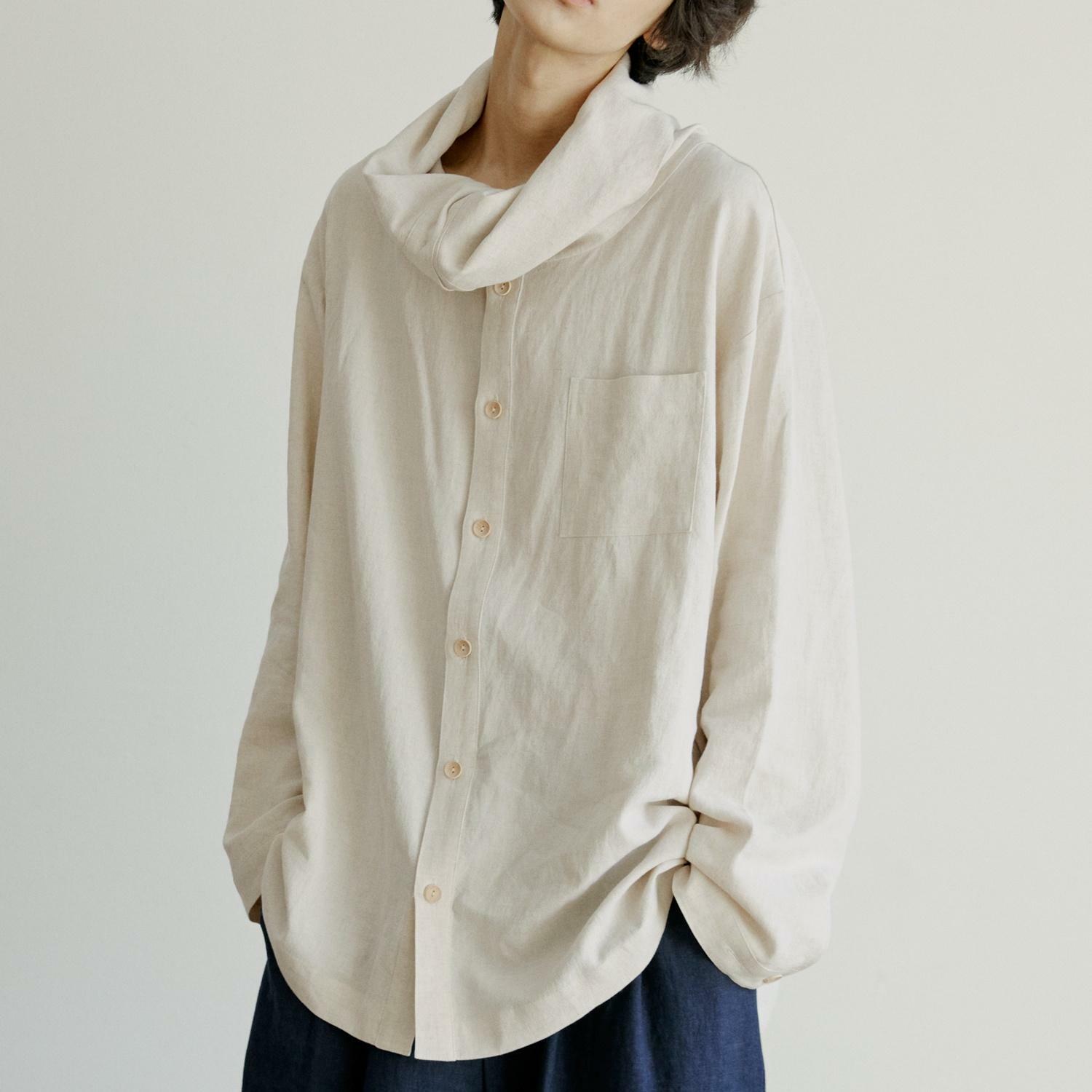 unisex muffler shirts beige - HAGO(하고)