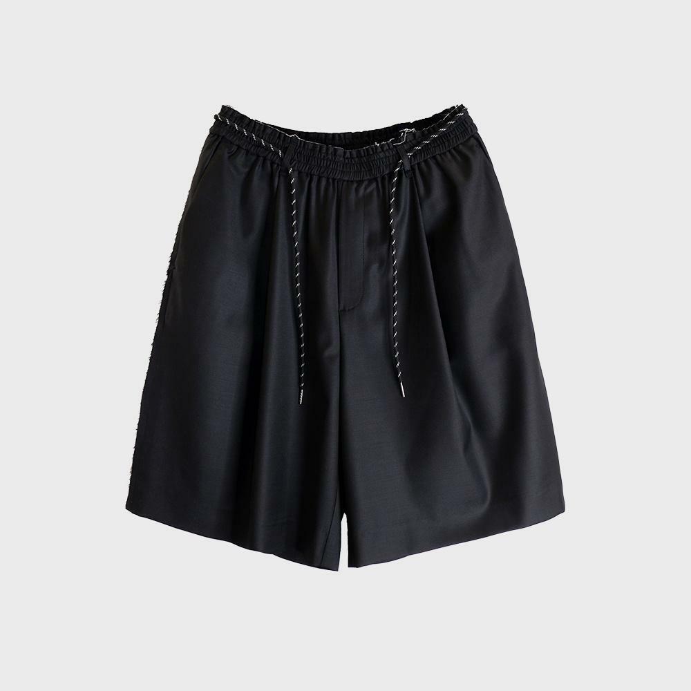 Raw Cut Half Slacks / Black - HAGO(하고)