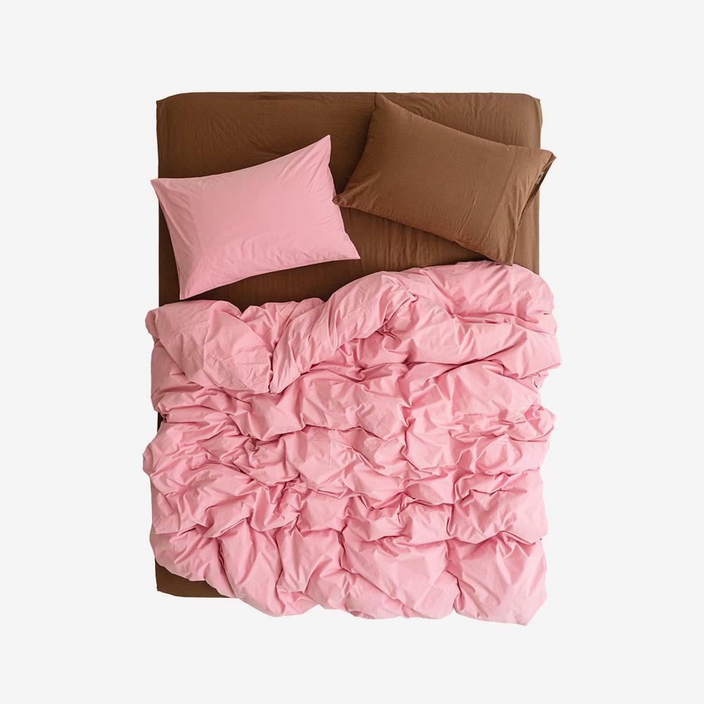 스톤워싱 솔리드 이불커버 - 라즈베리 - Q (200x230) - HAGO(하고)