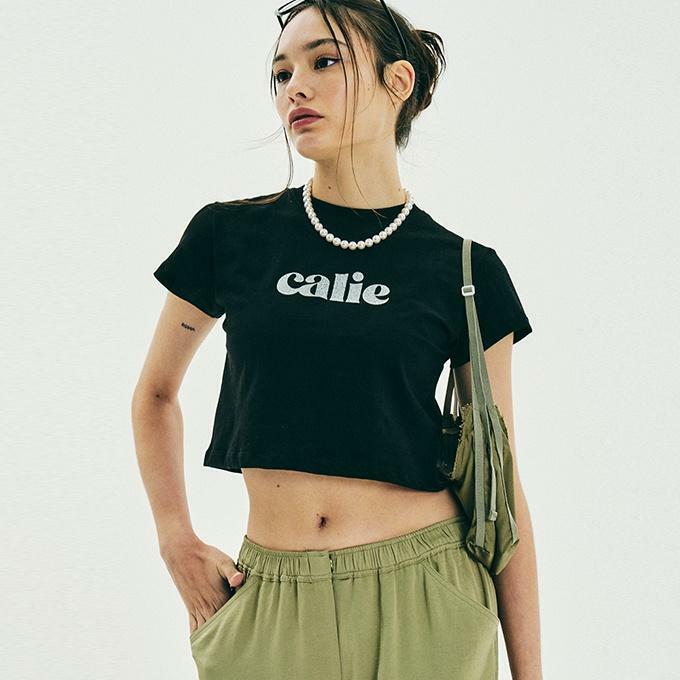 CALIE BASIC LOGO SLIMFIT TSHIRT BLACK - HAGO(하고)