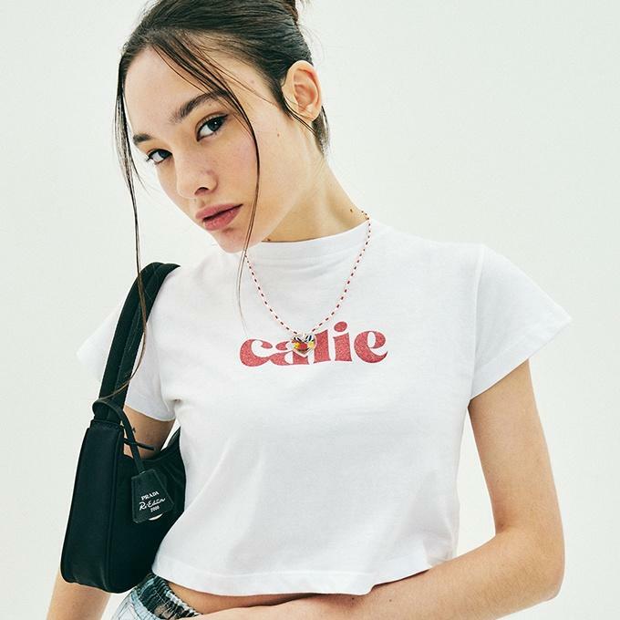 CALIE BASIC LOGO SLIMFIT TSHIRT WHITE - HAGO(하고)