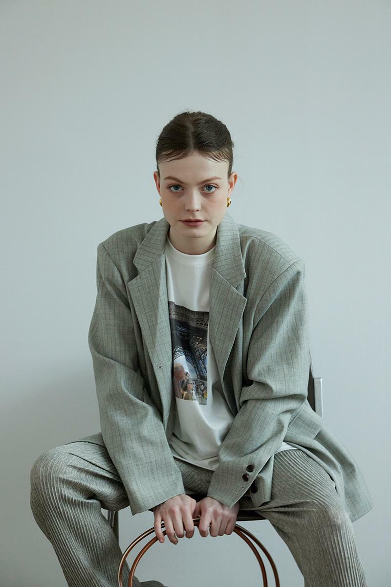 single breasted 3 buttons Jacket (khaki-gray) - HAGO(하고)