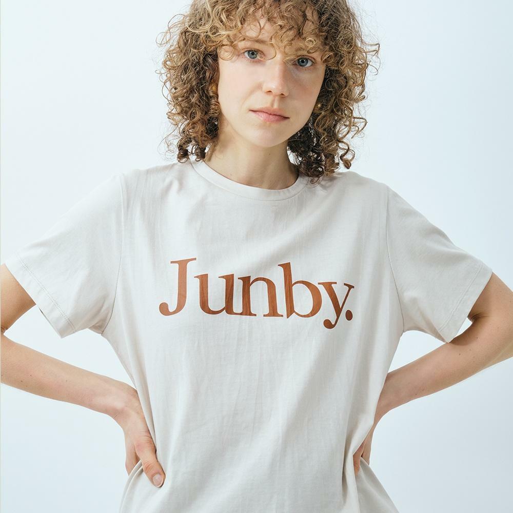 2022 Junby logo t-shirt_beige - HAGO(하고)