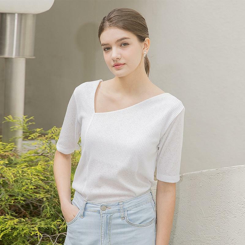 Rien Rib Half T White - HAGO(하고)