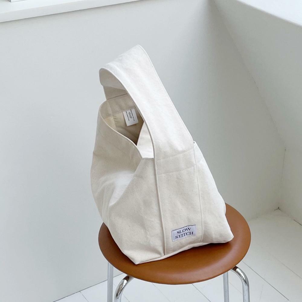 slowstitch tote bag ( ivory ) - HAGO(하고)