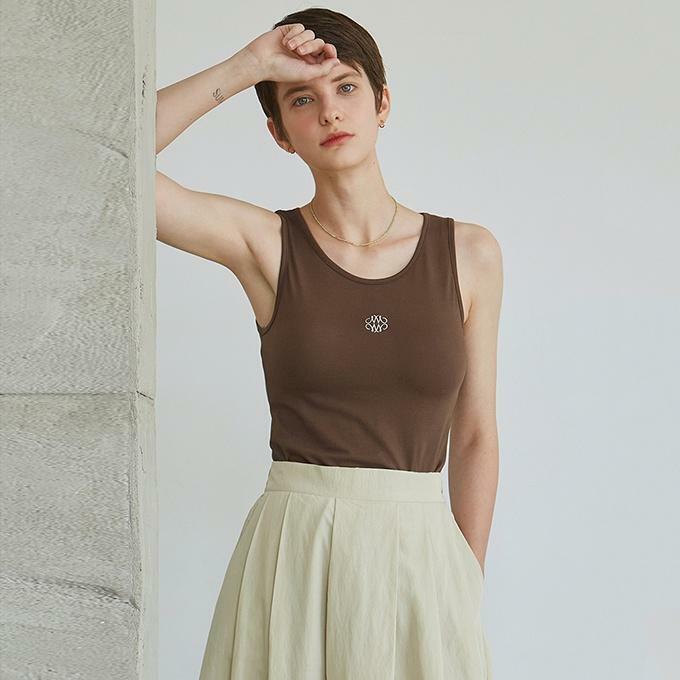 SYMBOL BASIC SLEEVELESS_COCOA - HAGO(하고)