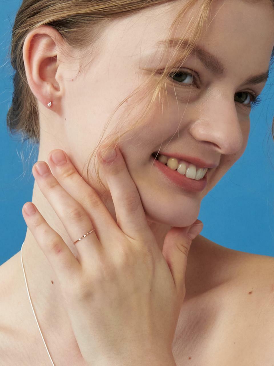 TS033 [순금58.8%] Pink gold triangle texture ring - HAGO(하고)