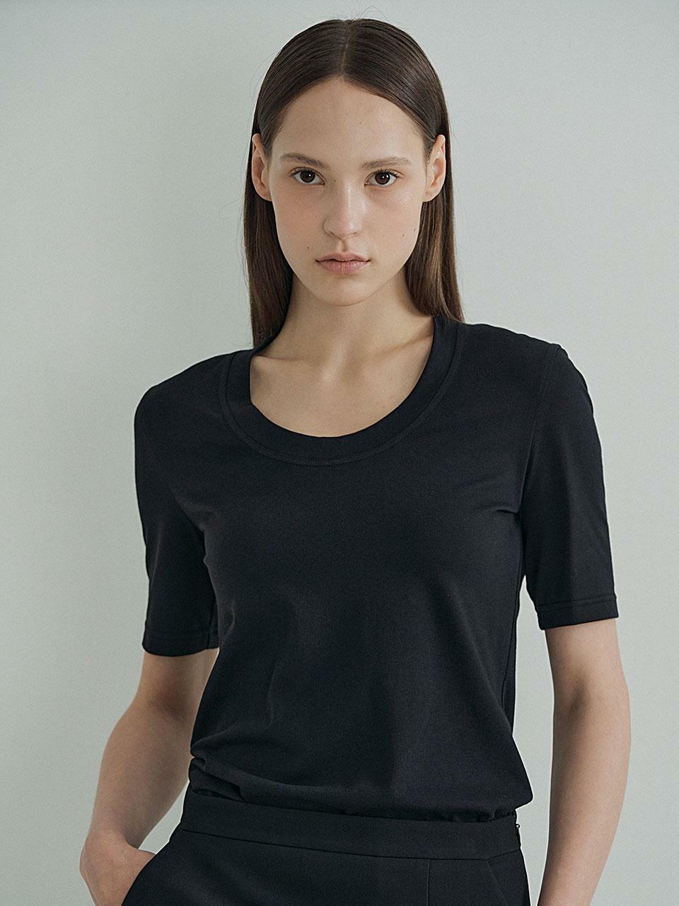 Supima Cotton Round Top_Black - HAGO(하고)