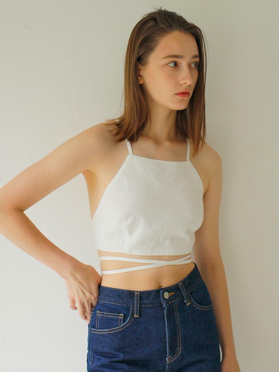 BACKLESS STRING TOP / WHITE - HAGO(하고)