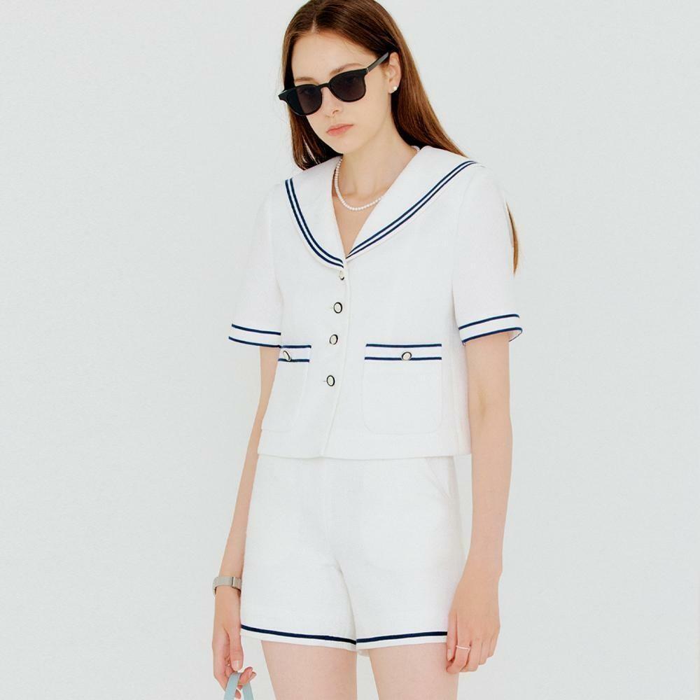 WHITE VIKKIE SAILOR JACKET - HAGO(하고)