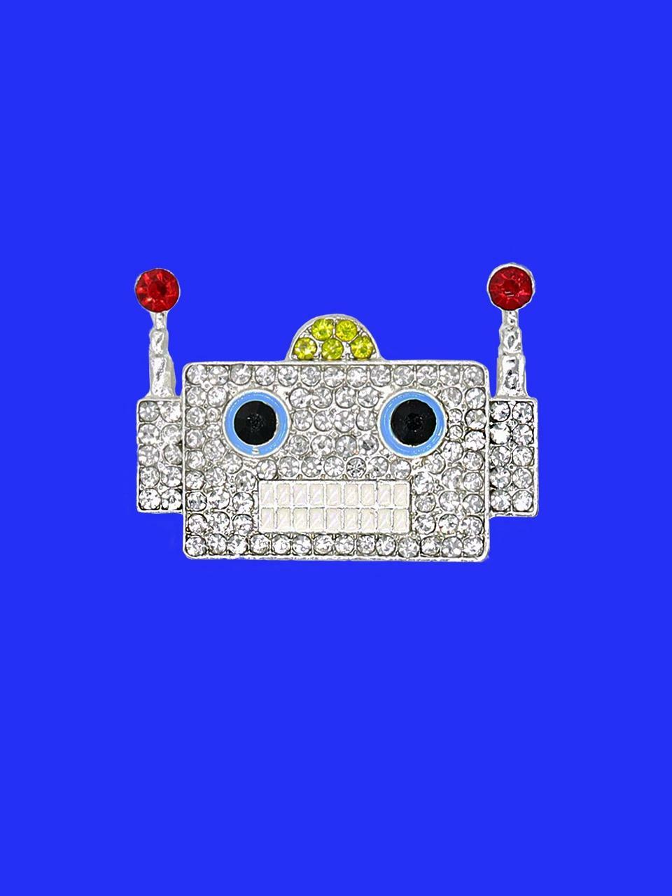 CRYSTAL ROBOT 브로치 - 하고