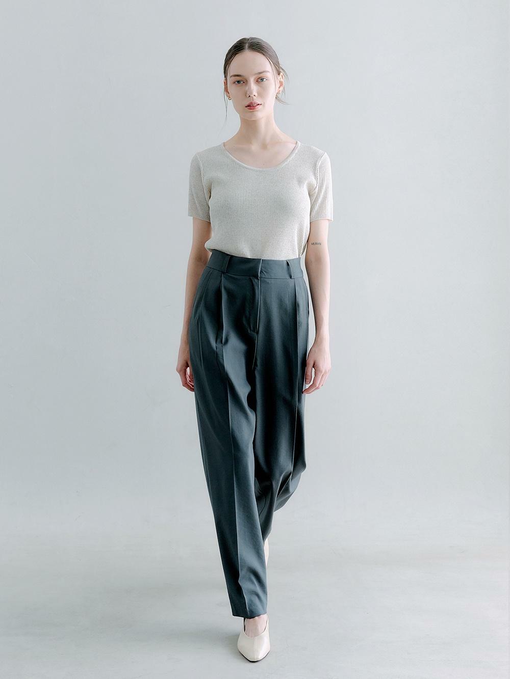 [P057] Two Pintuck Wide Slacks - HAGO(하고)