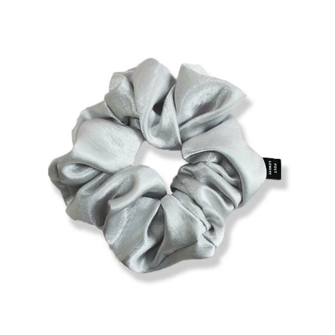 satin scrunchie_silver - 하고