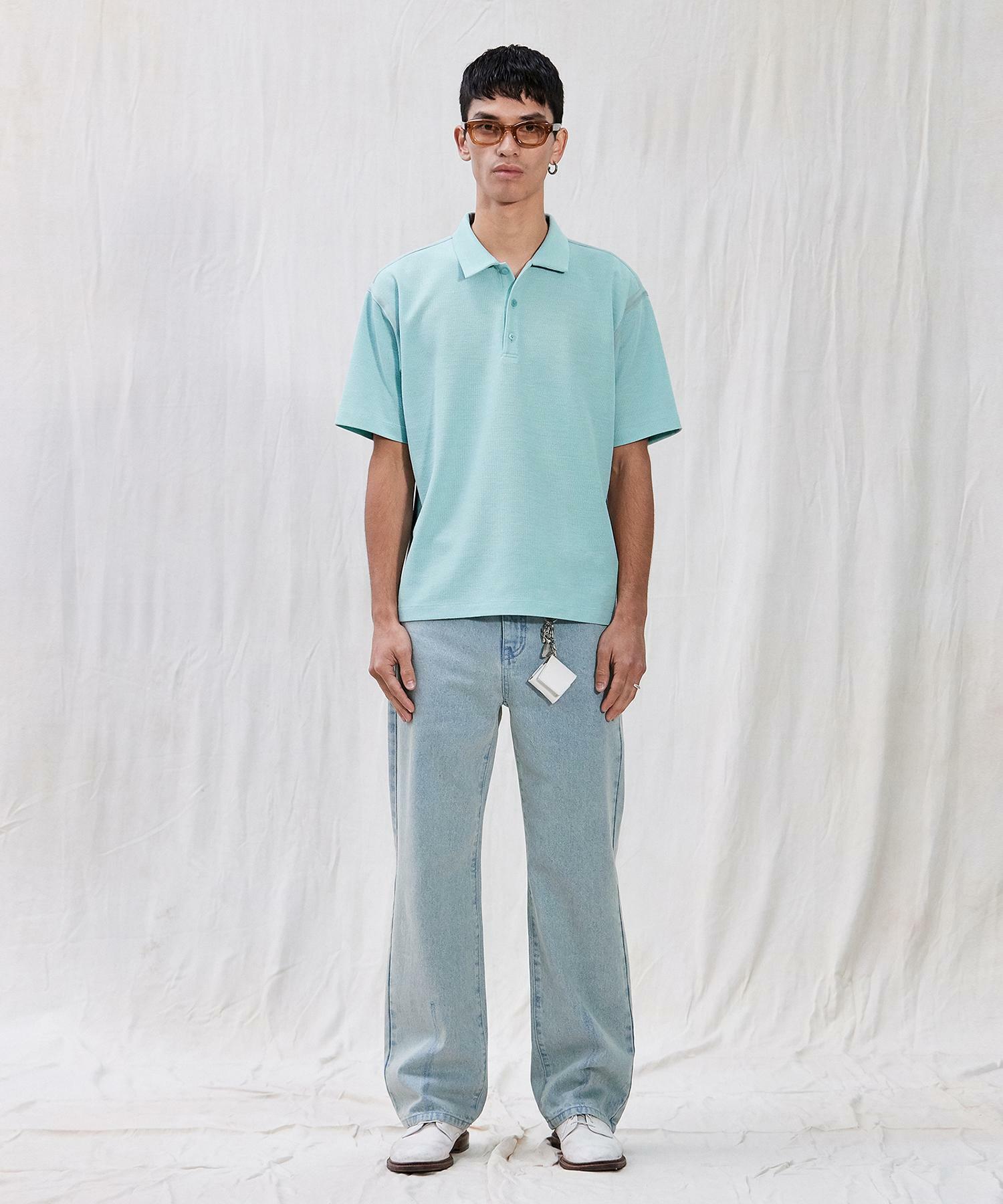TAPED SEAM SHORT SLEEVE PIQUE SHIRT mint - HAGO(하고)