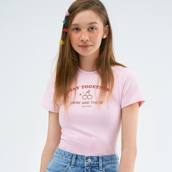 [태연 착용] CHERRY CROP T-SHIRT (PINK) - HAGO(하고)