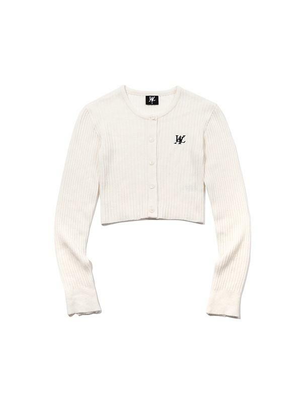 Signature slim basic crop cardigan - IVORY - HAGO(하고)