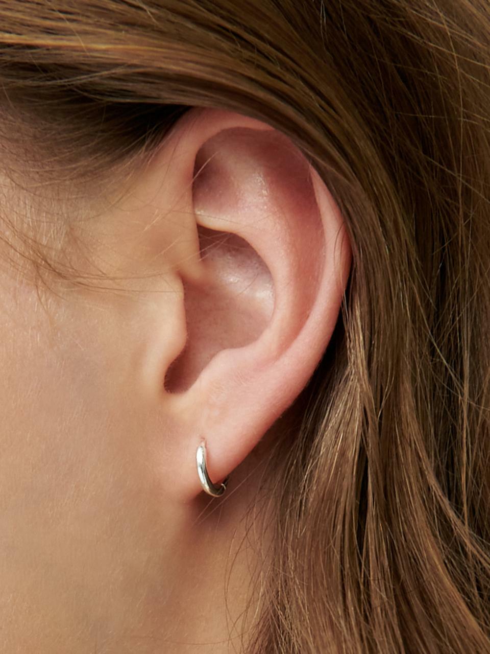 TS059 [Silver925] Simple 2mm ring earrings - HAGO(하고)