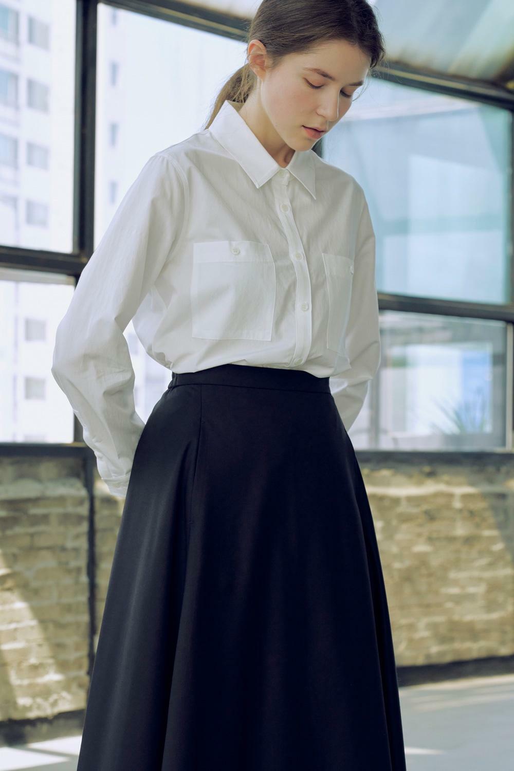 BASIC SHIRTS BLOUSE - White - HAGO(하고)