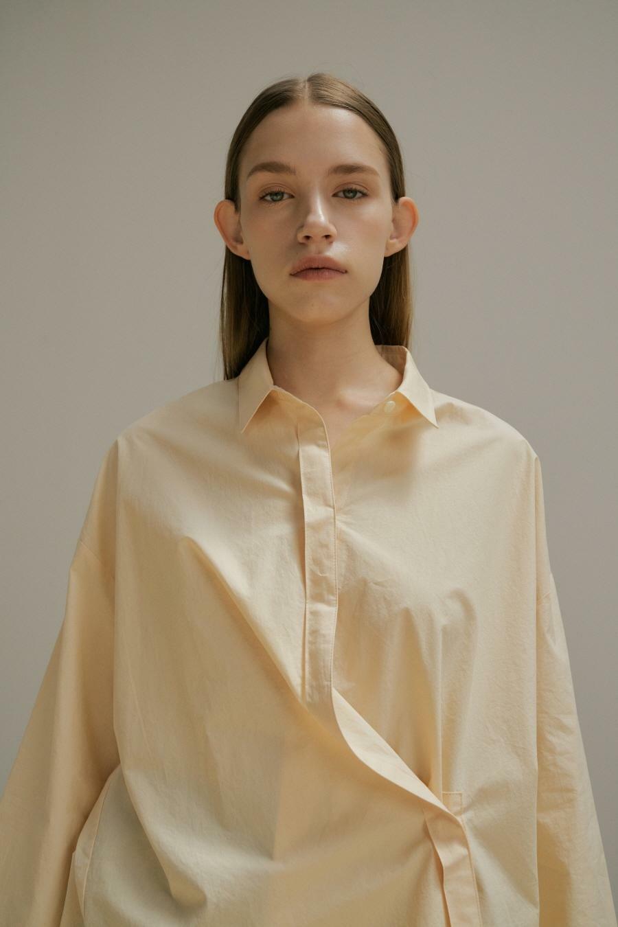 CROSS BUTTON SHIRTS_YELLOW_G102YL - HAGO(하고)