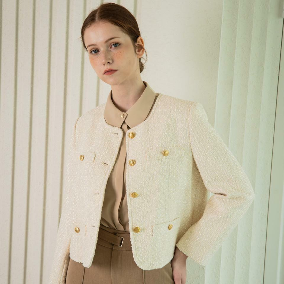 WED Gold button tweed jacket - 하고(HAGO)