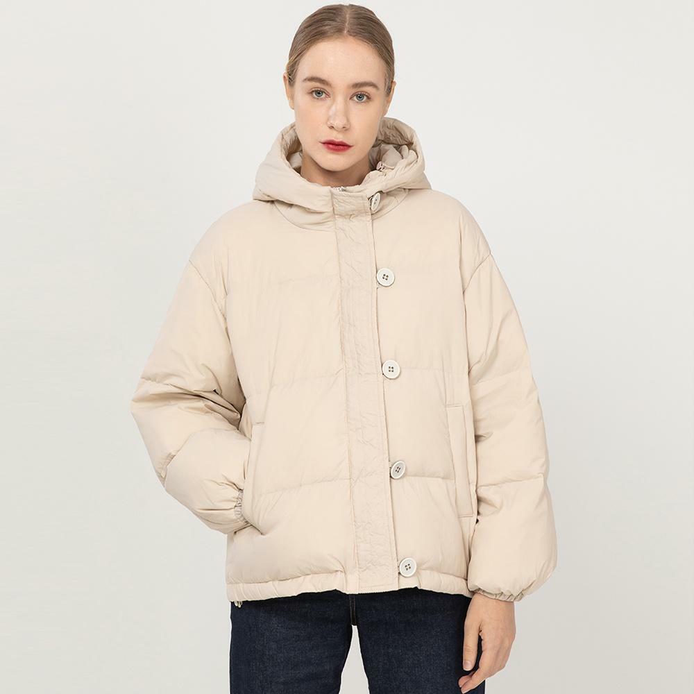 Hooded down padding - Cream - 하고(HAGO)