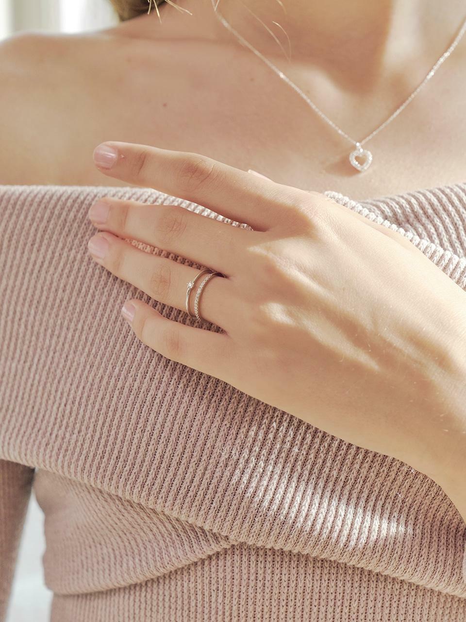 belle layered cubic ring - HAGO(하고)