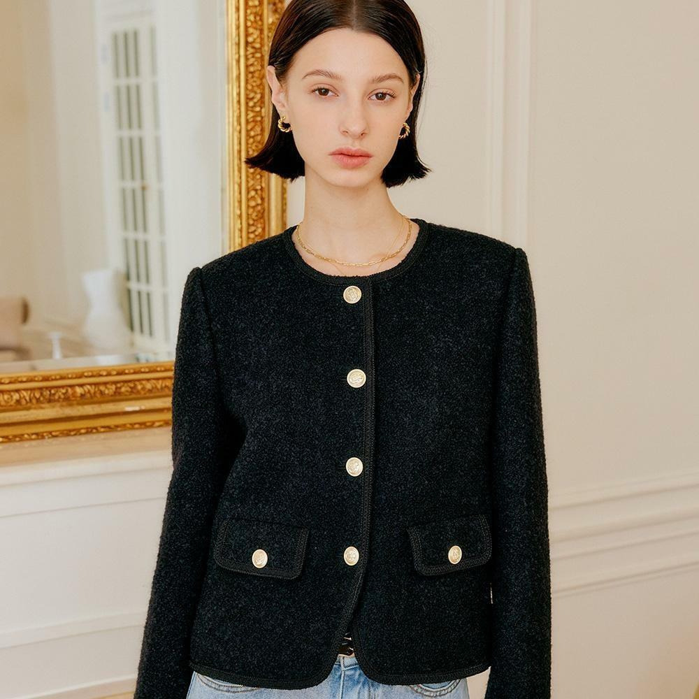 GIA TRIMMED TWEED WOOL JACKET_2colors - HAGO(하고)