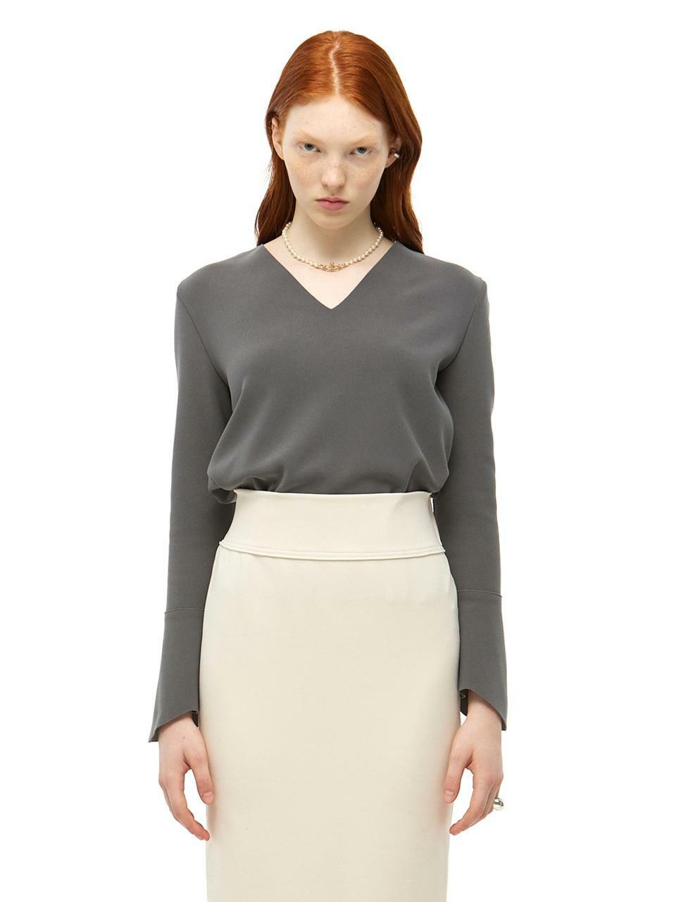 Signature Elegant Top_Ash Gray - 하고