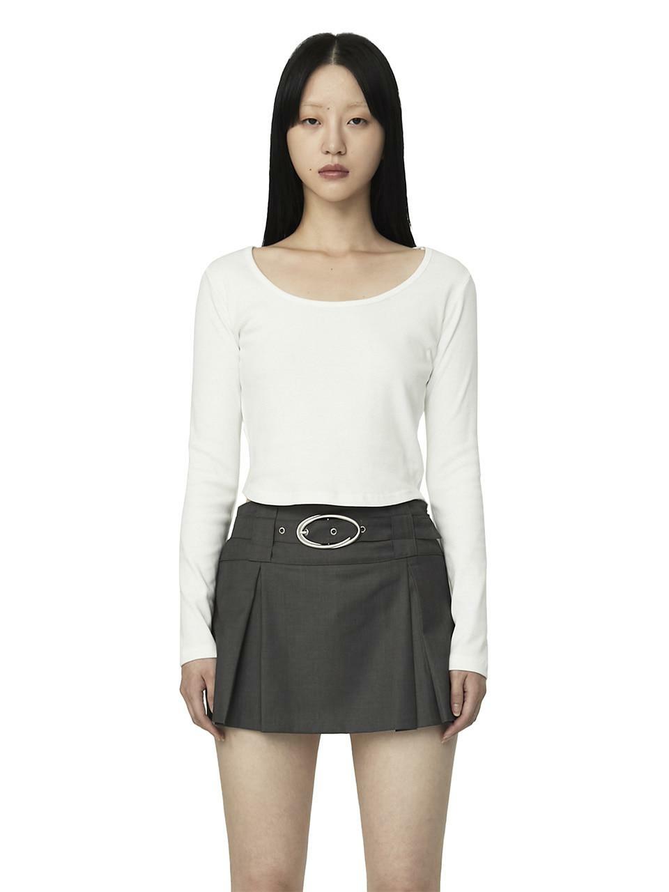 C BASIC U-NECK T-SHIRT_WHITE - 하고(HAGO)