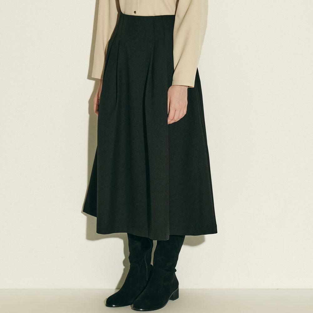 fall 4-tuck skirt_black - HAGO(하고)