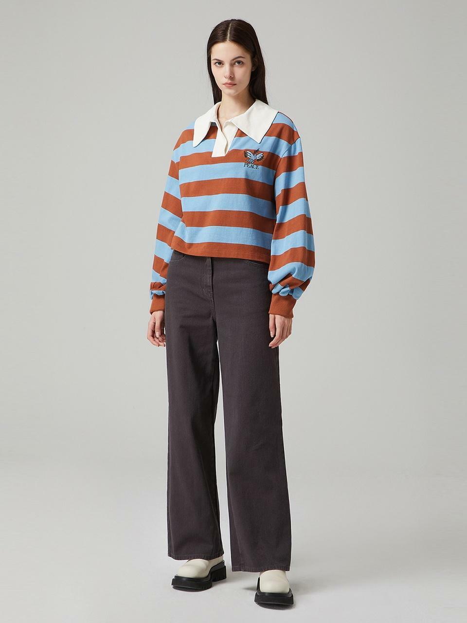 Hand Drawing Striped Pullover_Cinnamon Cake - HAGO(하고)