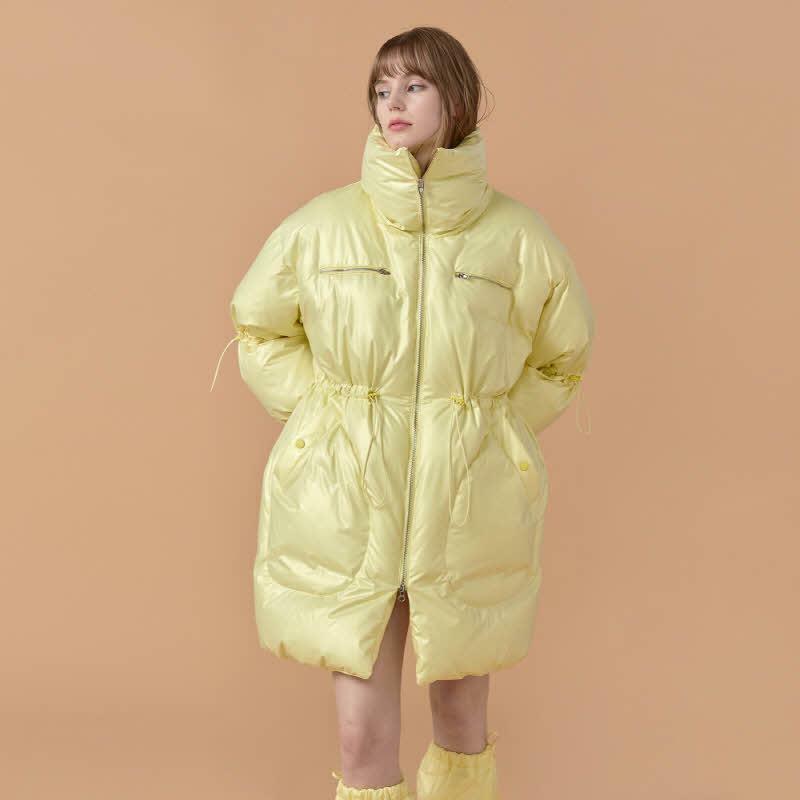 Macaron High Neck Long Padding Light Yellow WBBFPD003YE - HAGO(하고)