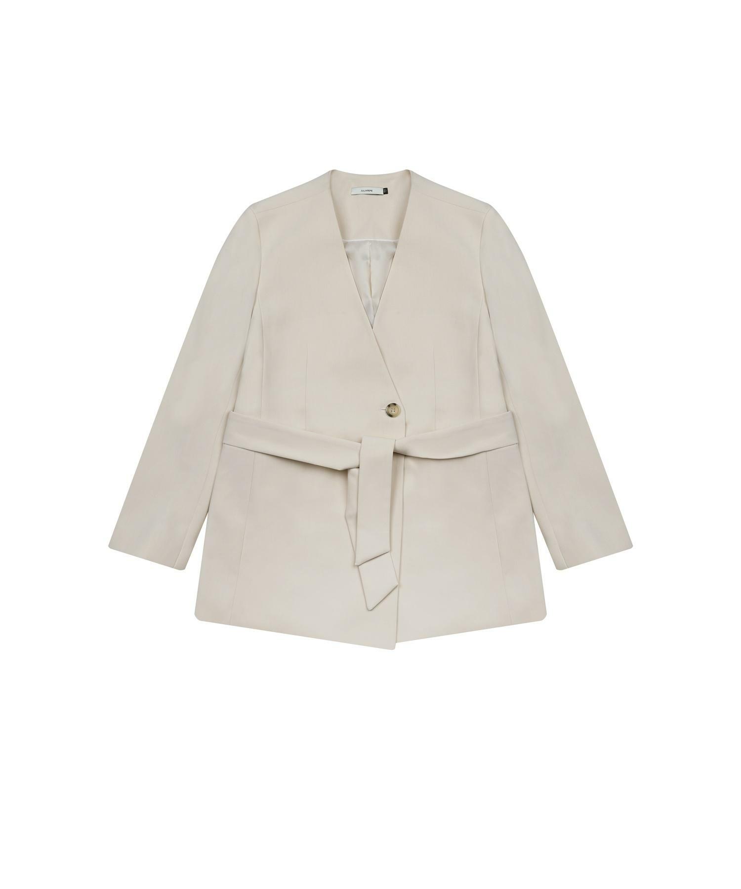 Collarless Basic Jacket (Beige) - HAGO(하고)